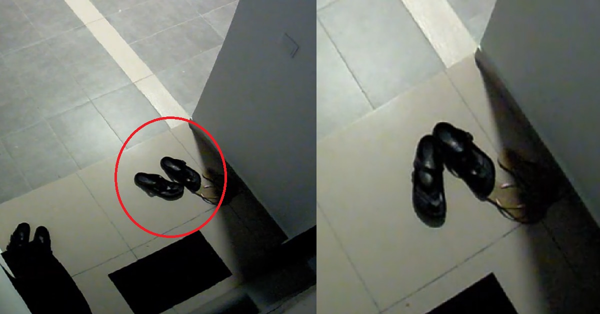RESIDENT'S SLIPPERS CAUGHT ON CCTV MOVING EERILY ON ITS OWN OUTSIDE MAN ...