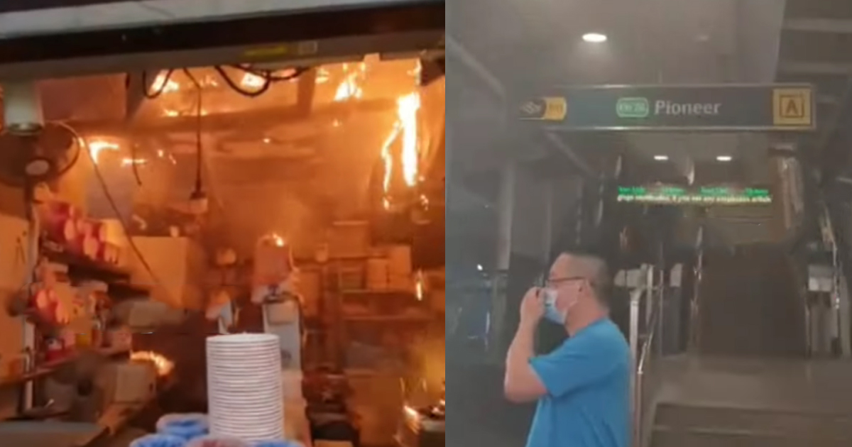 COFFEESHOP AT PIONEER MRT GOES ON FIRE YET AGAIN, ENGULF WITH SMOKE
