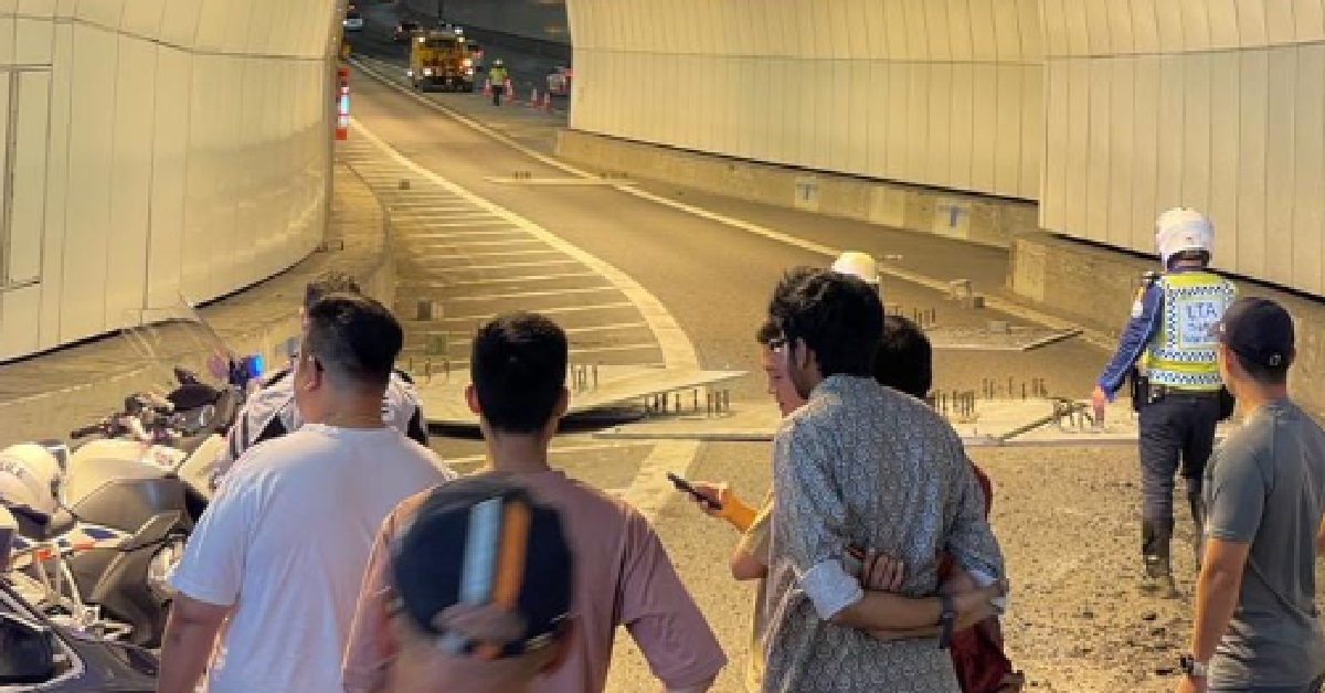 MASSIVE TRAFFIC JAM OUTSIDE KPE TUNNEL AFTER METAL PLATES FELL INSIDE ...