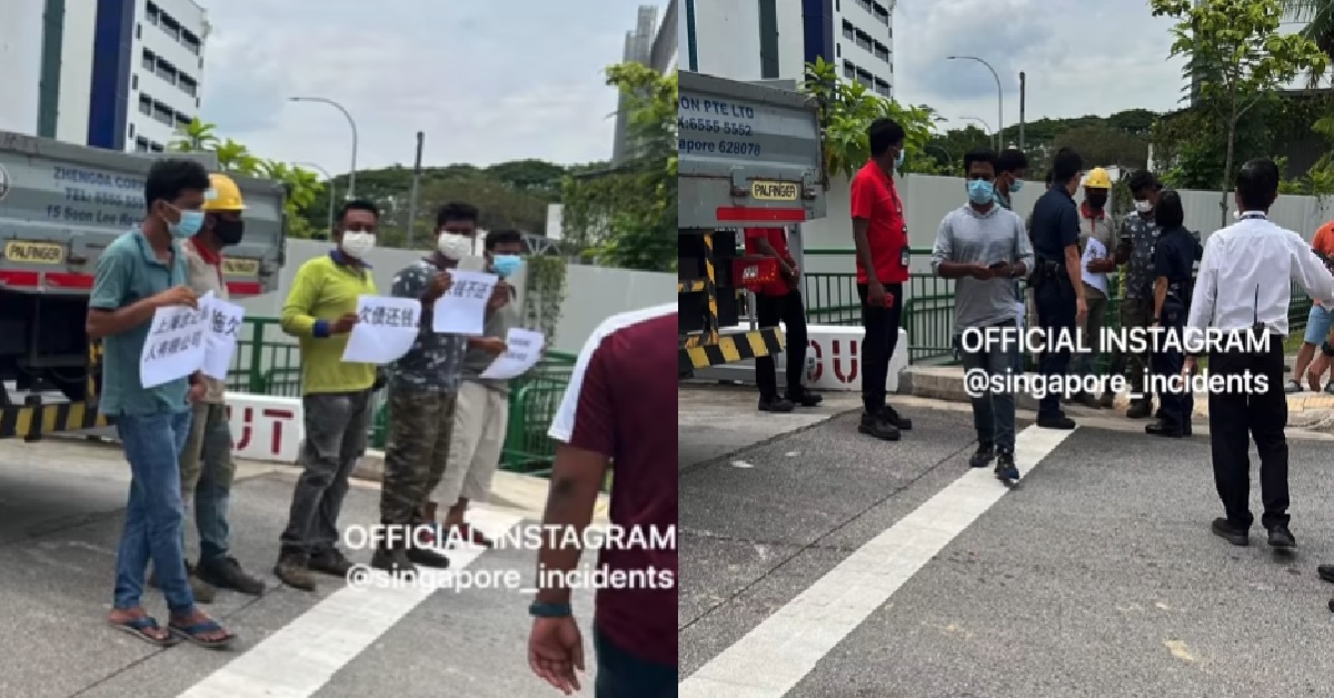 MOM INVESTIGATING EMPLOYER AFTER WORKERS PROTEST @ AMK DEMANDING SALARIES