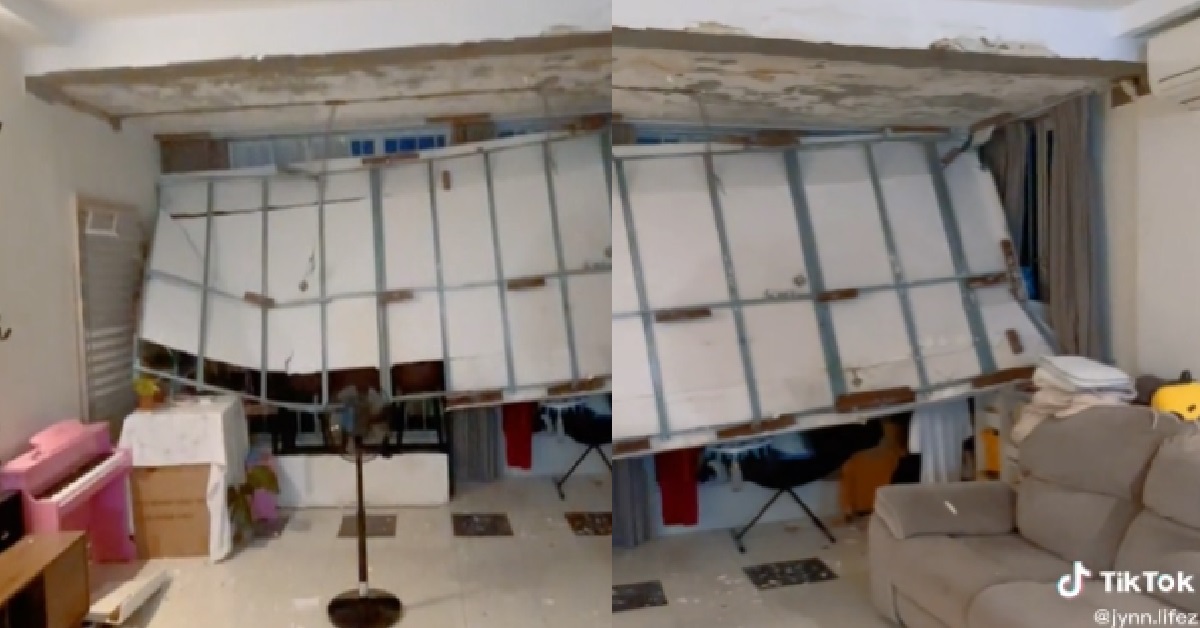 FAMILY'S FALSE CEILING COLLAPSES AT HOME, WHILE CHILDREN WERE SLEEPING