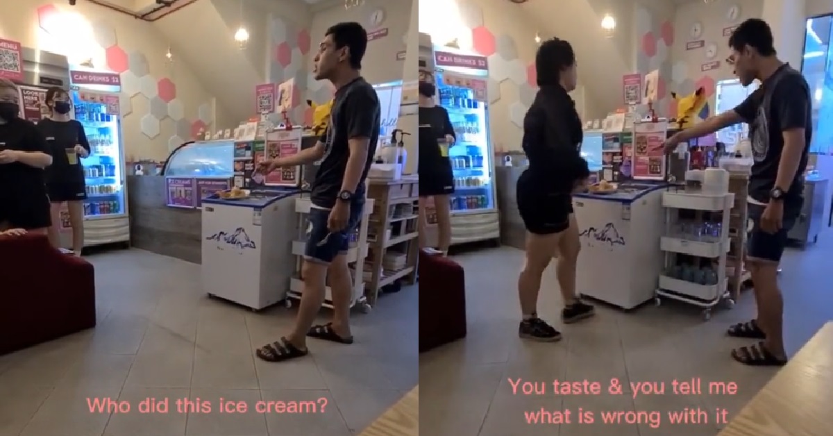 "ANGRY" CUSTOMER CONFRONTS AMK CAFE OWNER, SHOUTS: "WHO MADE THIS ICE ...