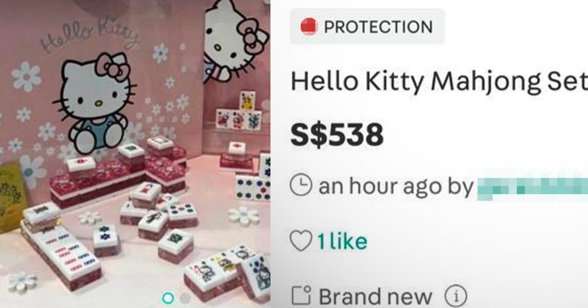 NTUC FAIRPRICE'S HELLO KITTY MAHJONG SET RESOLD ON CAROUSELL FOR $538