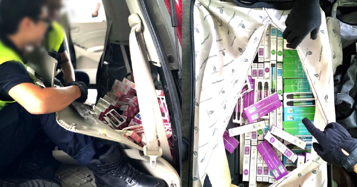 S'PORE CAR CAUGHT TRYING TO SMUGGLE MORE THAN 1.4K VAPES @ WOODLANDS ...