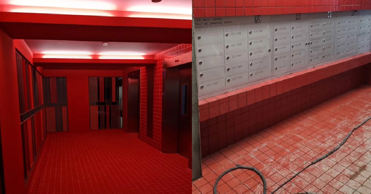 RESIDENTS CREEPED OUT BY TAMPINES BTO BLOCK, WITH DIM RED WALLS ...