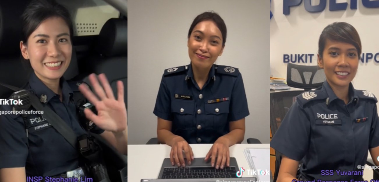 NETIZENS SIMP OVER FEMALE POLICE OFFICERS ON SPF'S TIKTOK, ASKS TO BE ...