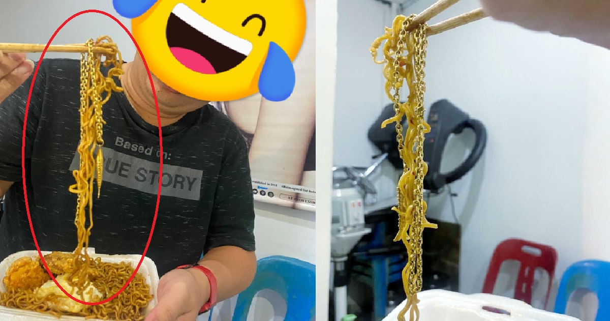 MAN FINDS A WHOLE GOLD CHAIN INSIDE HIS FRIED NOODLES FROM RAMADAN BAZAAR