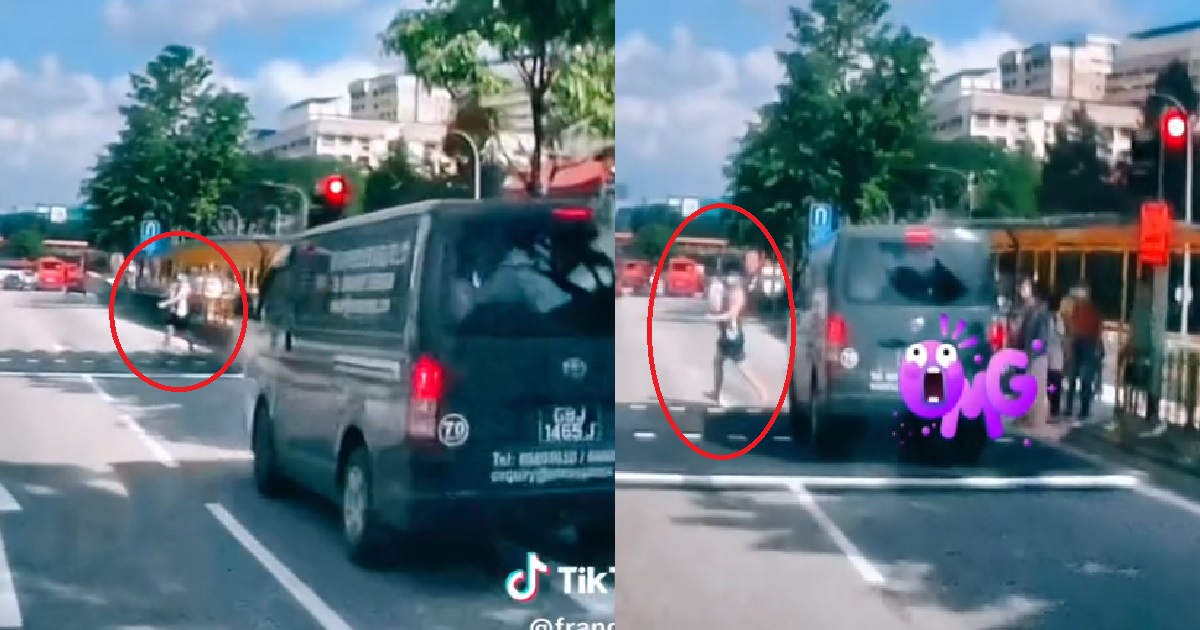 CRAZY VAN DRIVER BEATS RED LIGHT & ALMOST RUNS OVER MAN CARRYING CHILD ...