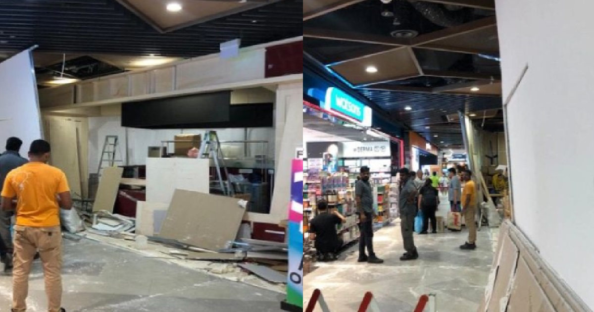 MAKESHIFT WALL COLLAPSED & FELL ON PASSERBY AT GREAT WORLD MALL