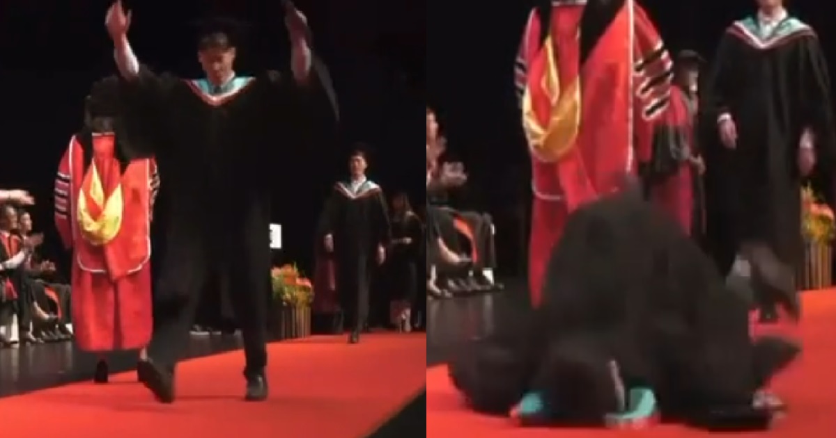 S'PORE UNI GRAD ATTEMPTS BACKFLIP ON STAGE, FAILS & LANDS ON HIS FACE ...