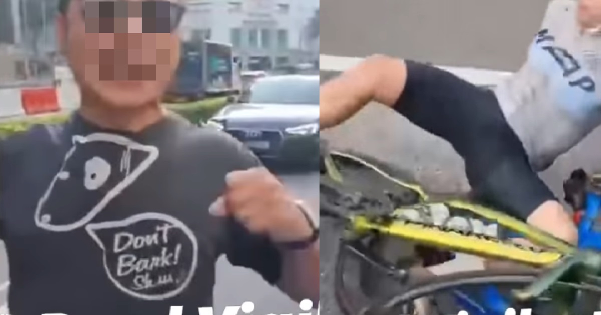 FEARLESS TAXI DRIVER VS MOB OF CYCLISTS @ MIDDLE ROAD, "LAI KNNB CB LAI ...