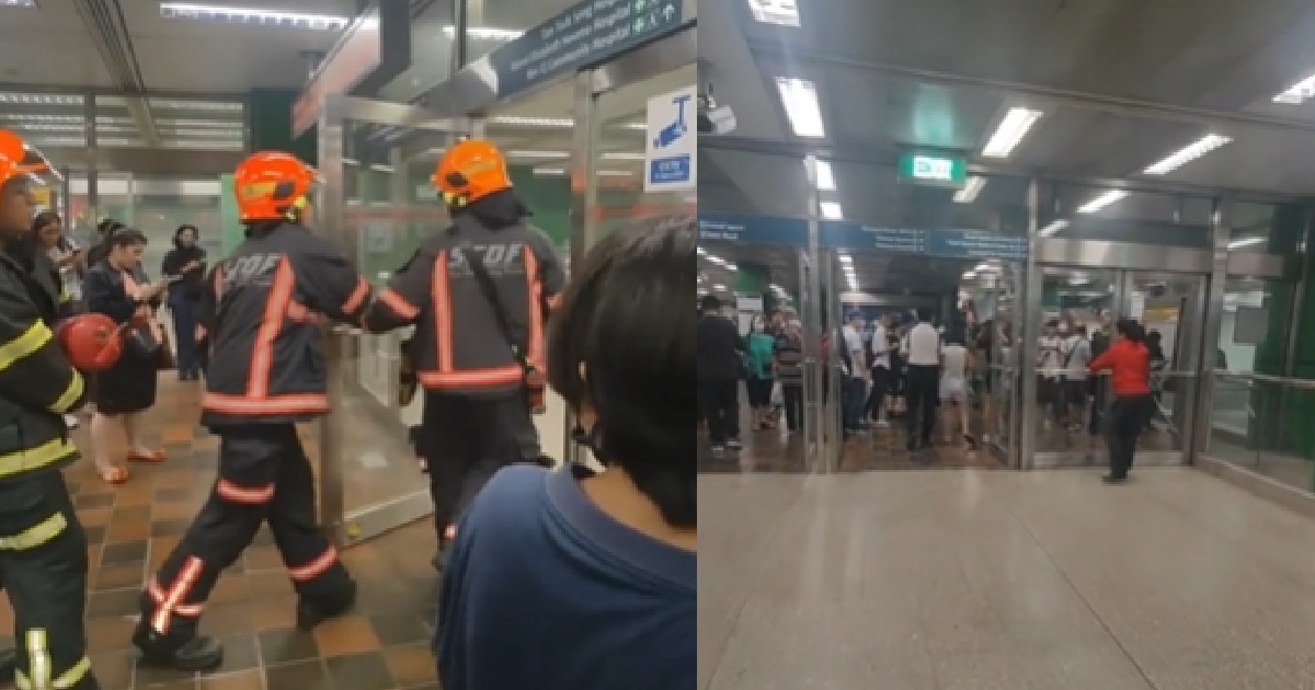 NOVENA MRT STATION SHUT DOWN FOR 2 HRS DUE TO WHITE SMOKE FROM AIR UNIT ...