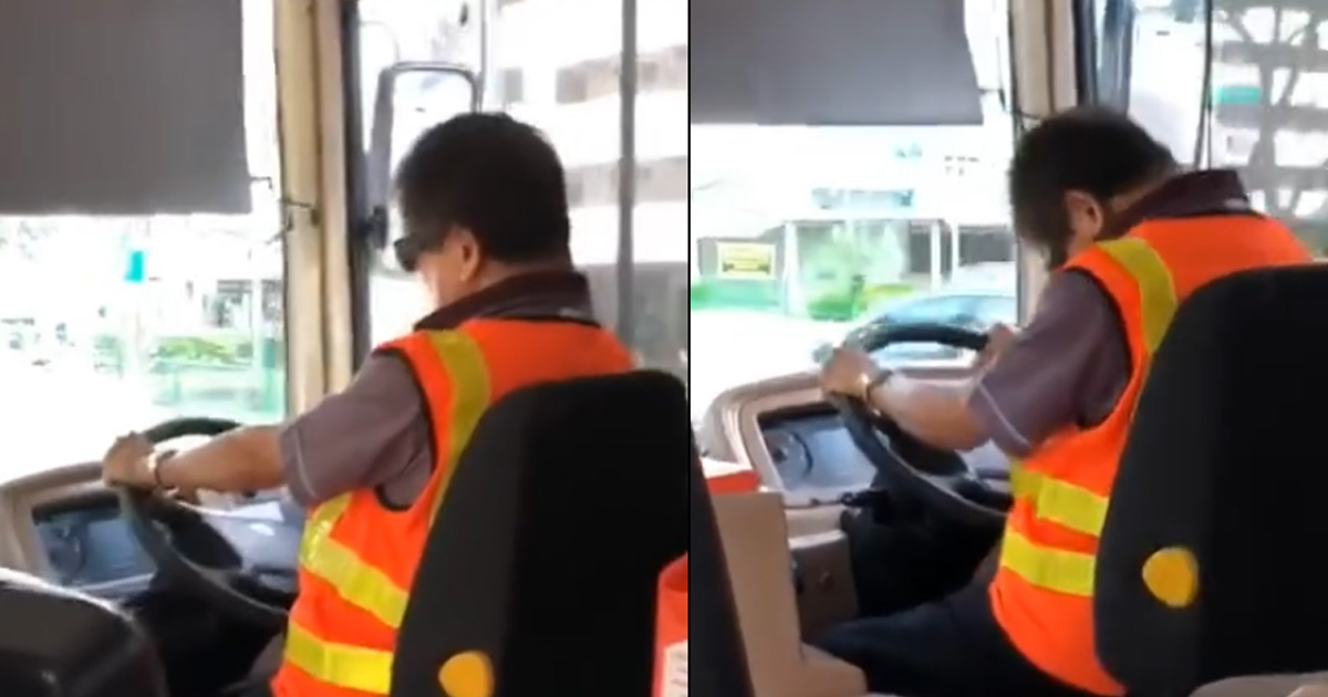 BUS DRIVER APPEARS TO BE "FALLING ASLEEP" WHILE DRIVING