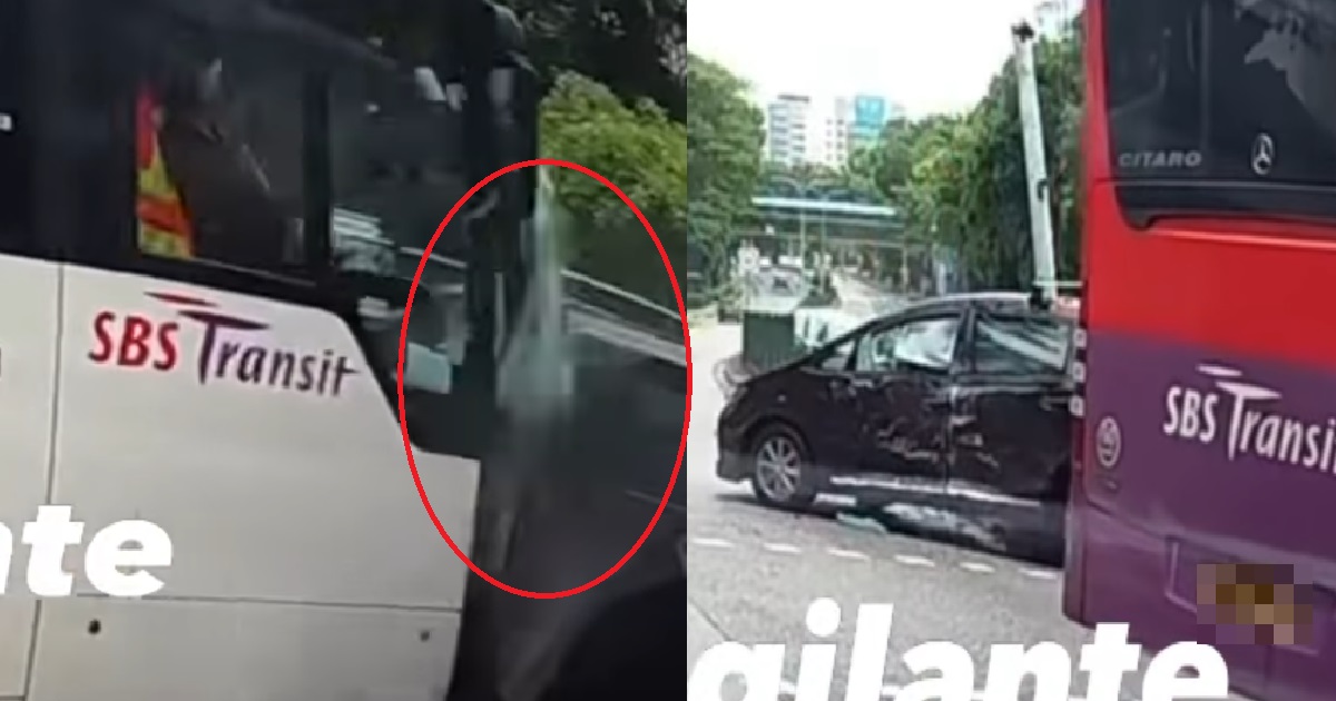 CRAZY SBS BUS DRIVER BEATS RED LIGHT @ SENGKANG & CRASHED INTO CAR, 2 ...