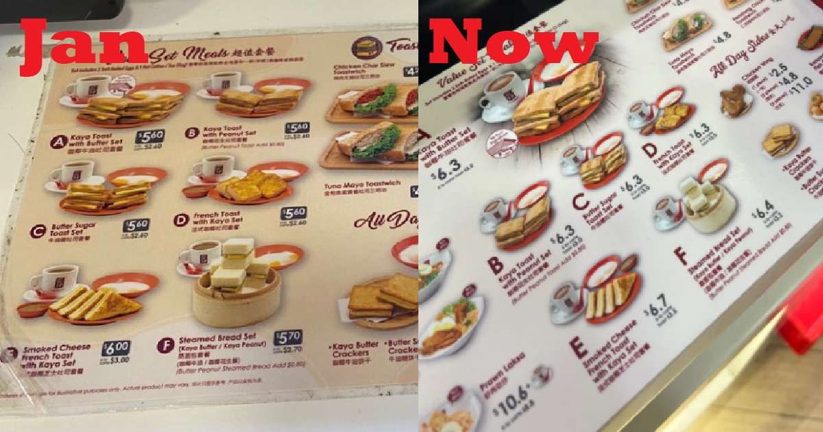 YA KUN KAYA TOAST UPS THEIR SET MEAL PRICES BY 70¢, CANNOT SIAM INFLATION