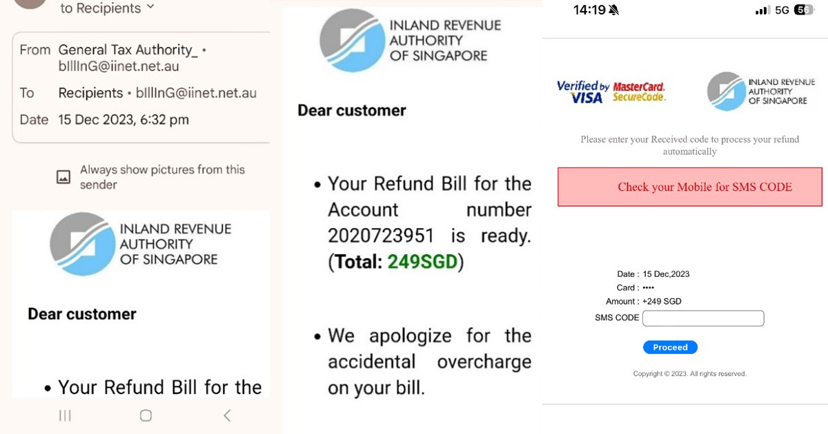 FAKE IRAS REFUND EMAIL, 10 VICTIMS LOSE $9,000 TO SCAMMER