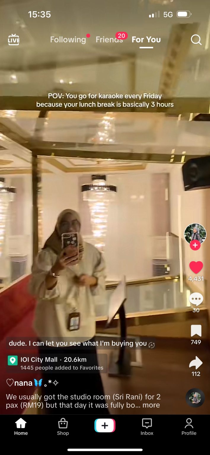 WOMAN POSTS ONLINE THAT SHE GOES KTV DURING HER 3-HR LUNCH BREAK, BAOTOH HERSELF