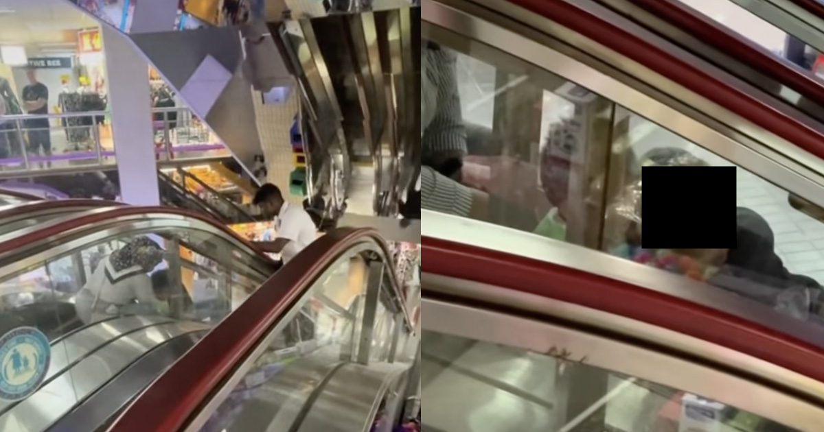 BOY'S HAND TRAPPED IN ESCALATOR AT CITY PLAZA