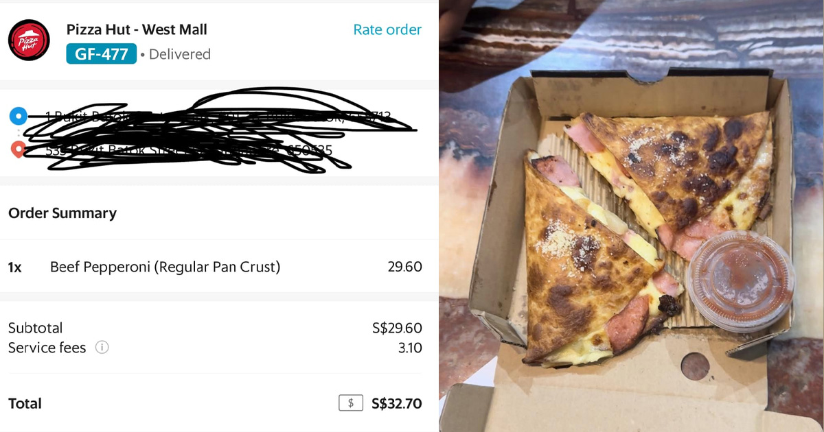 MAN PAYS $32.70 TO ORDER PIZZA HUT FROM GRAB FOOD, ENDS UP GETTING ONLY ...