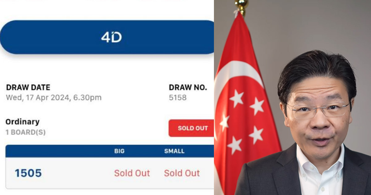 4D NUMBER 1505 SOLD OUT, DATE FOR LAWRENCE WONG TO TAKEOVER