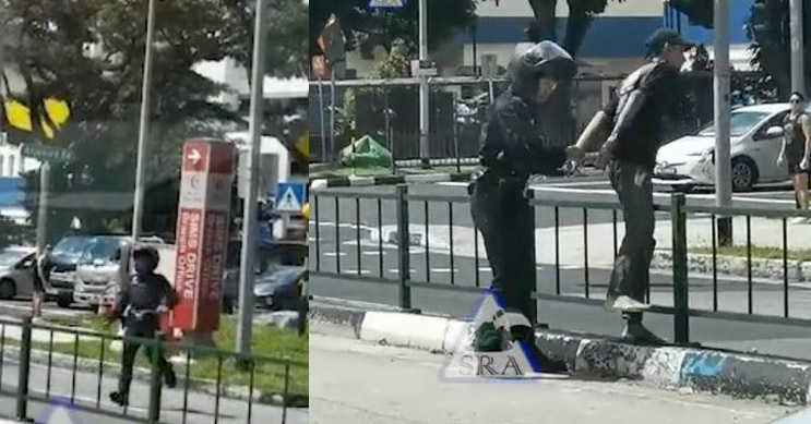 POLICE CHASE MAN WITH SAMURAI SWORD & DRUGS