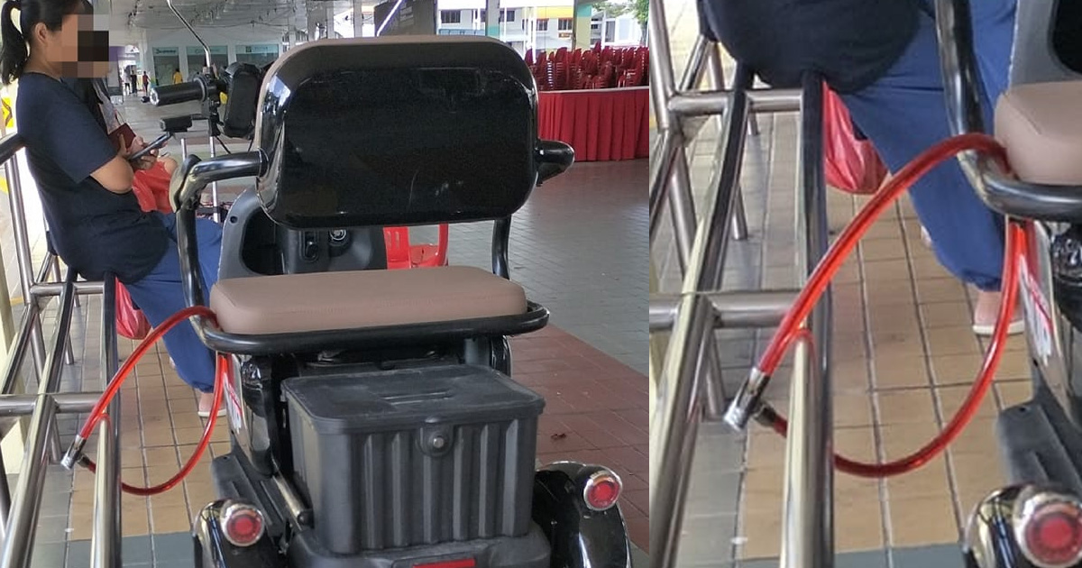 PMA USER LOCKS VEHICLE AT BUS INTERCHANGE SEAT RAILING