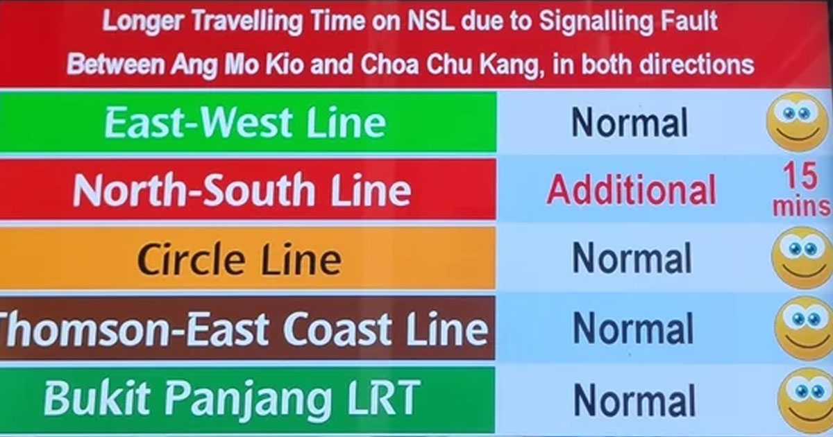 SMRT North-South Line Experiences Signalling Fault During Morning Peak Hour