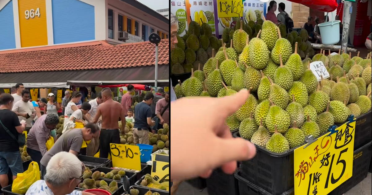 Crowds Flock to Jurong West for Cheap Durian Deals, Mao Shan Wang at ...