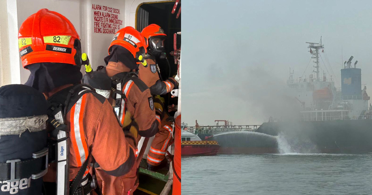 Fire Erupts on Oil Tanker Off Singapore Coast, SCDF Responds Swiftly