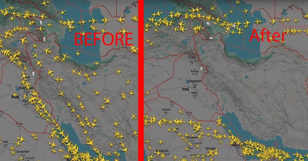 FLIGHTS DIVERTED OVER IRAN & IRAQ AREA: 2 SIA FLIGHTS CANCELLED