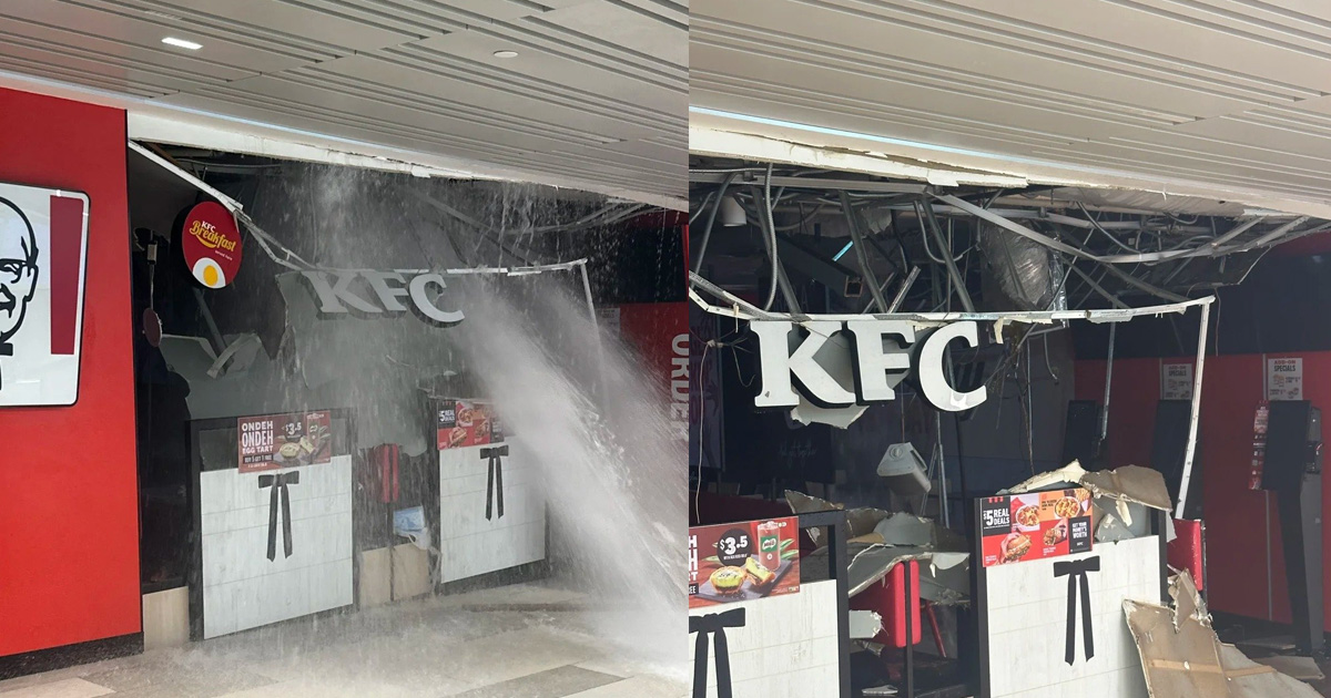 Ceiling Collapses at KFC in City Square Mall, Brown Water Floods ...