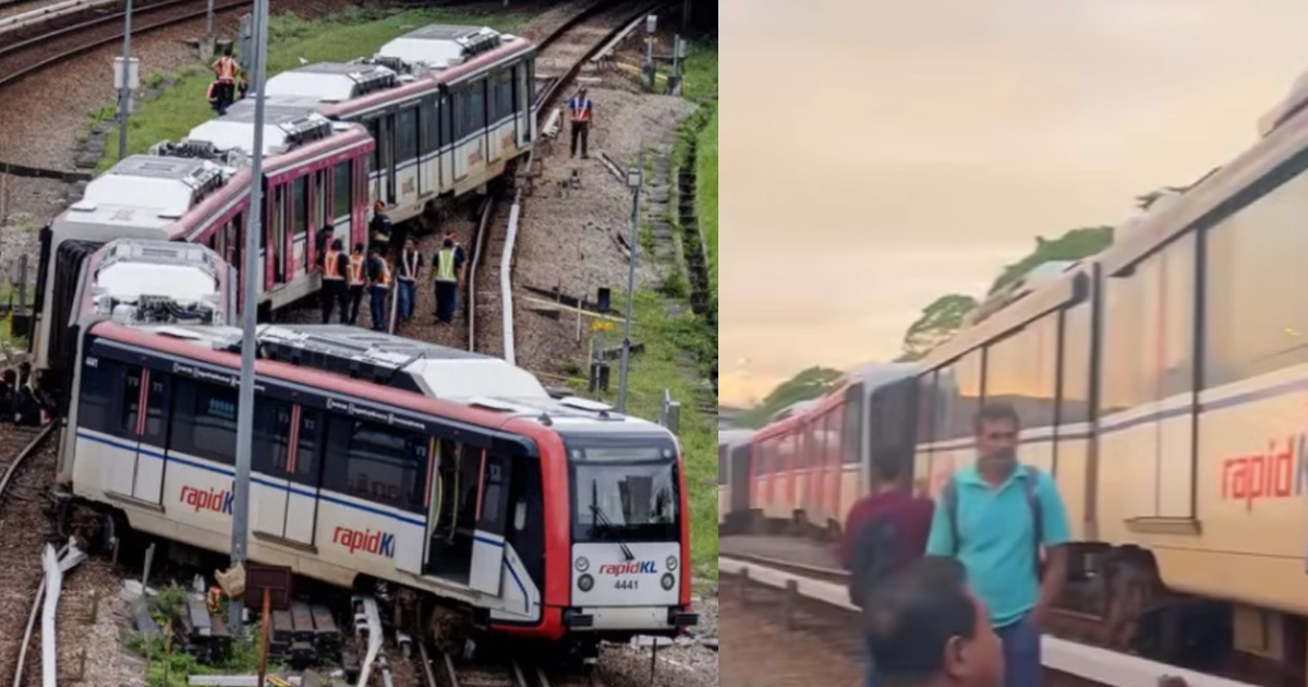 Rapid KL LRT Train Derails In Kuala Lumpur After Track Switch ...